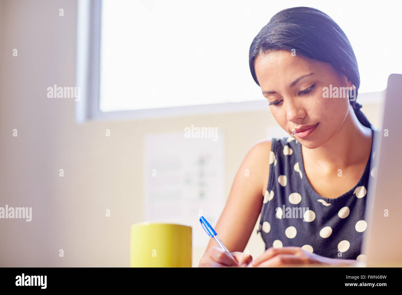 Beautiful businesswoman writing document hi-res stock photography and ...