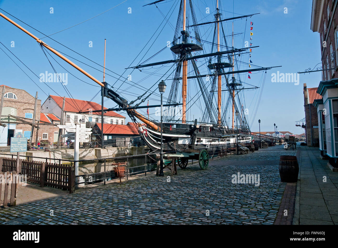 HMS Trincomalee, Nelsonian-era frigate, on display in Hartlepool, Co ...
