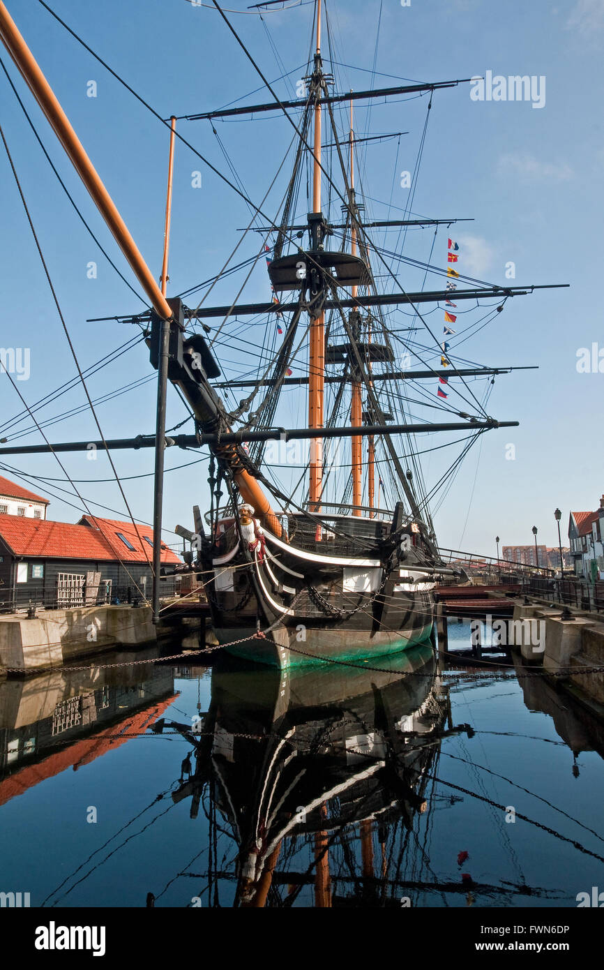 HMS Trincomalee, Nelsonian-era frigate, on display in Hartlepool, Co ...