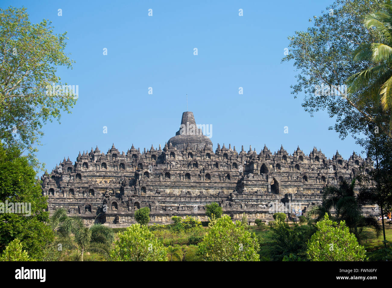 Borobudur Temple, view from the northwest Stock Photo - Alamy