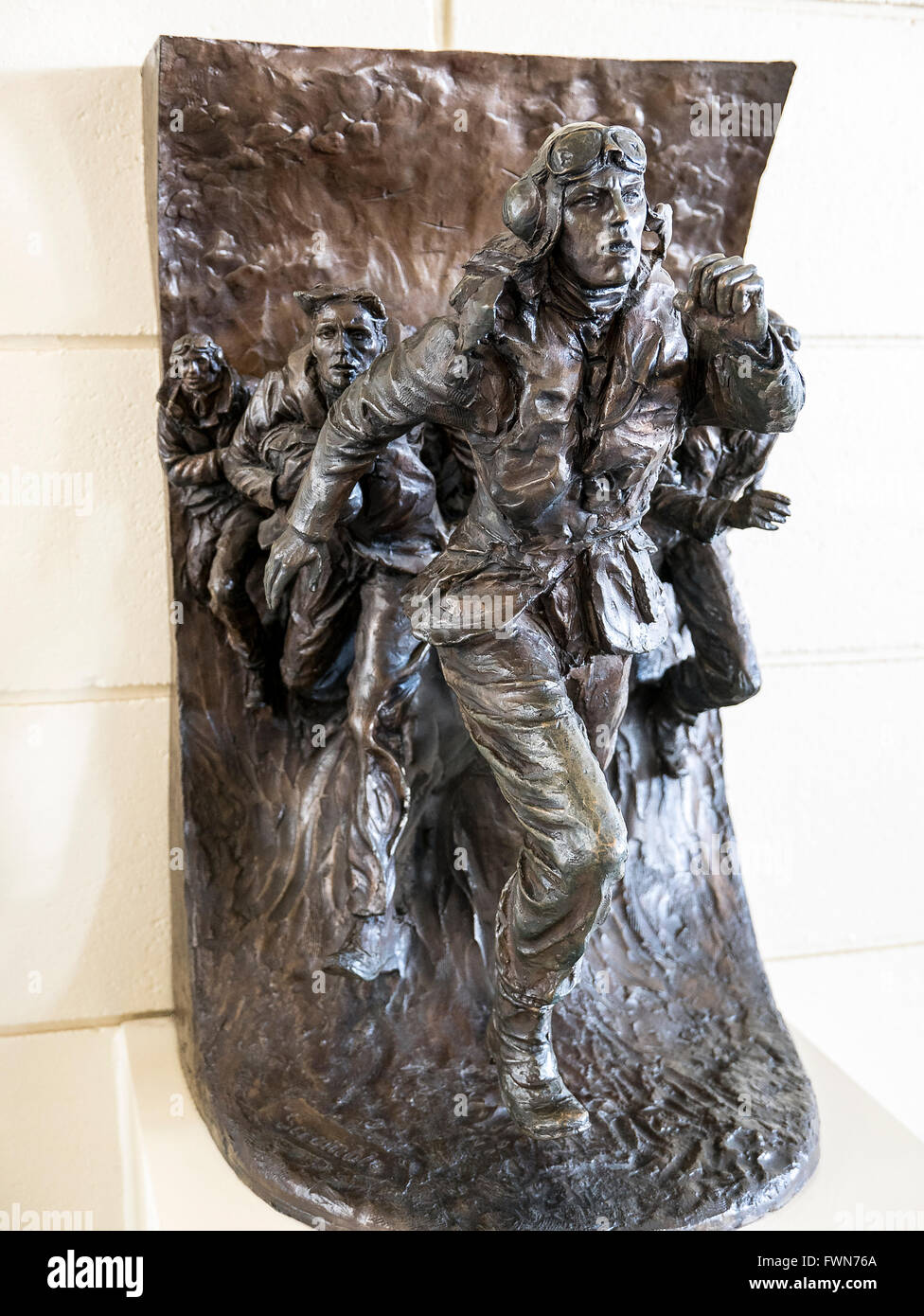 Sculpture showing Battle of Britain RAF pilot running to his aircraft ...