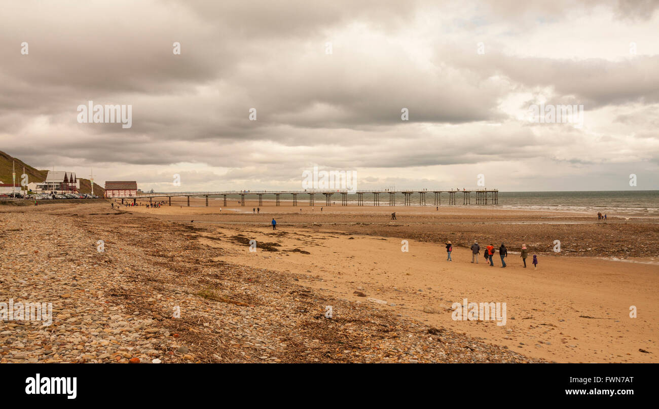A scenic view of Saltburn by the Sea in north east England showing the ...