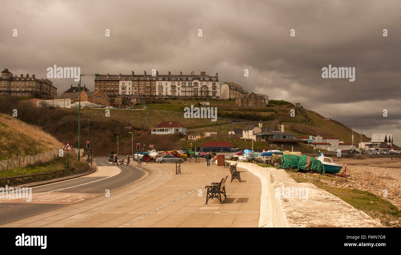 A scenic view of Saltburn by the Sea in north east England showing the ...