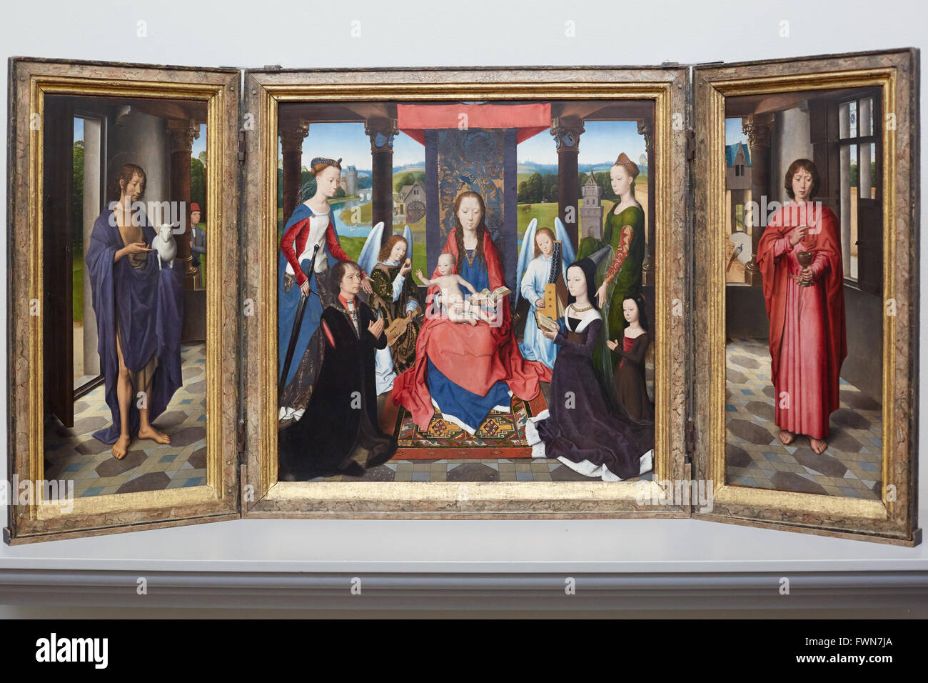 The Donne Triptych, 1478, by Hans Memling Stock Photo - Alamy