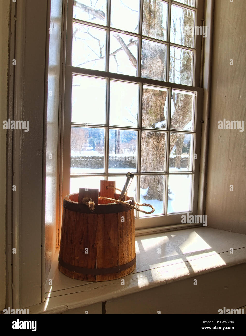 bucket on window sill Stock Photo - Alamy