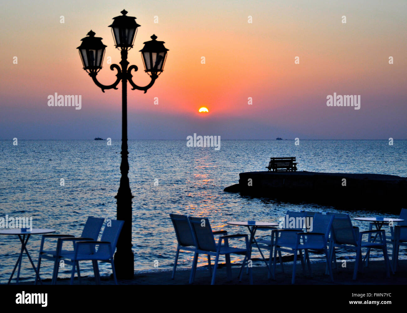 Village on the sea sunset hi-res stock photography and images - Alamy