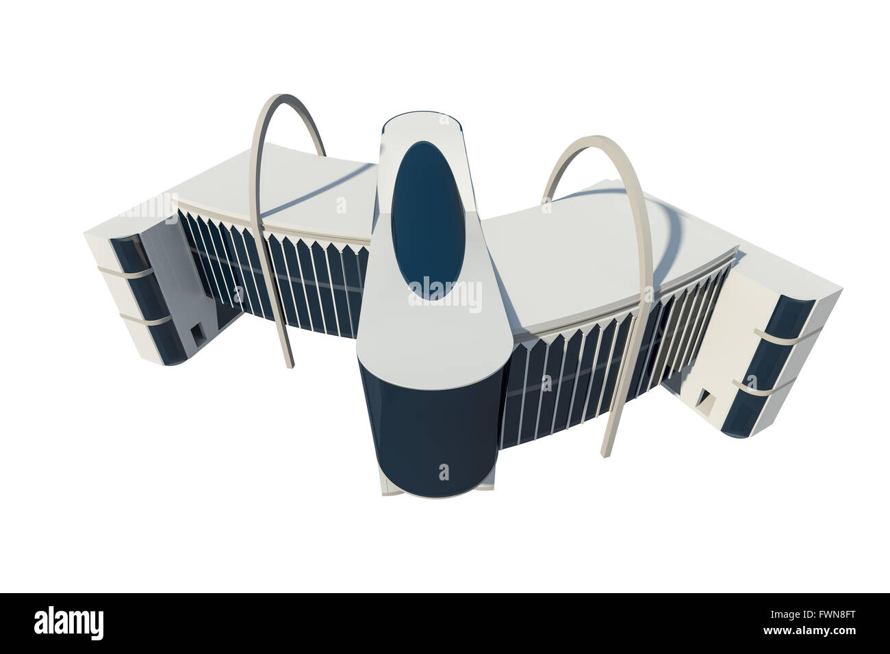 3D render of conceptual commercial building, modern clothes store ...