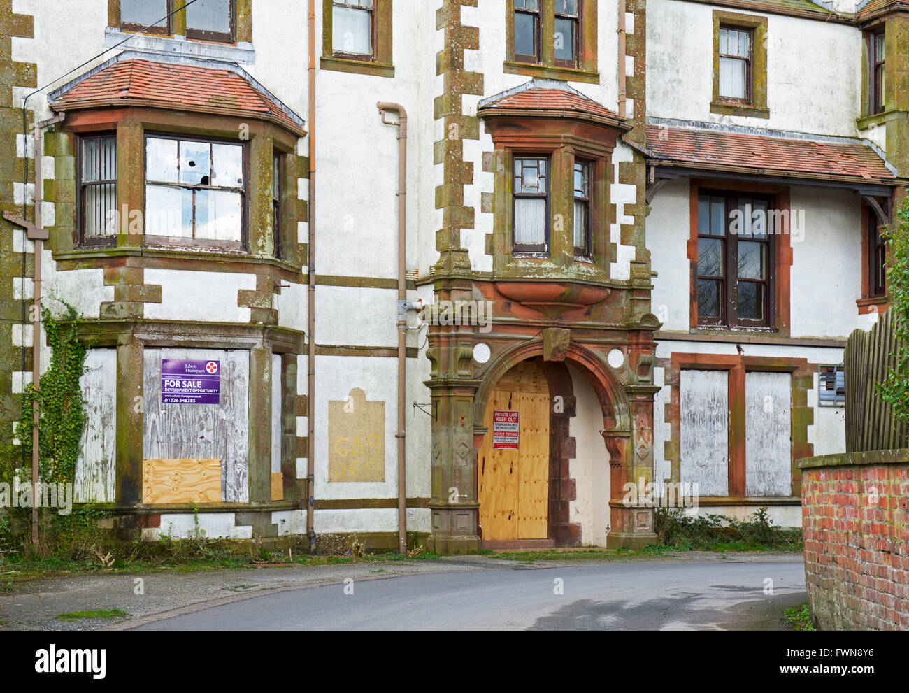 Skinburness Hotel, shut and shuttered, Skinburness, Allerdale, Cumbria ...