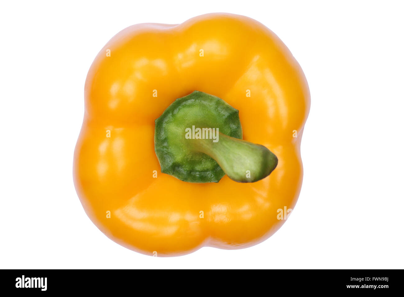 Yellow paprika top view vegetable isolated on a white background Stock ...