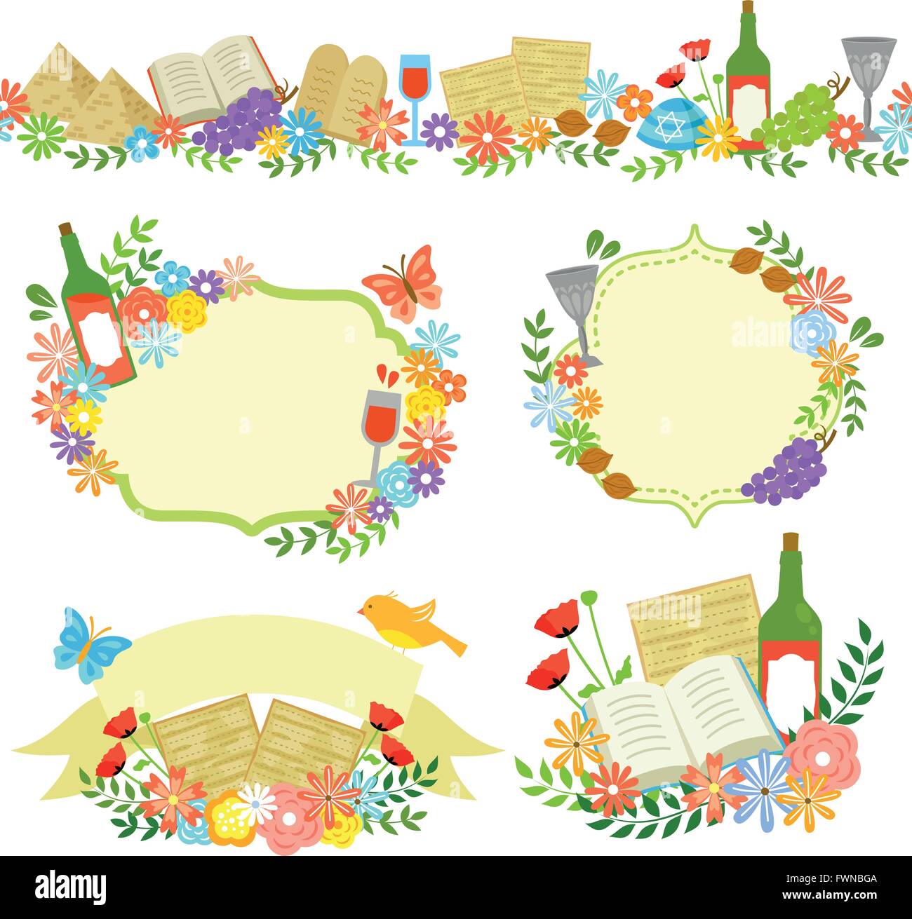 set of labels and border for Passover Stock Vector Image & Art - Alamy