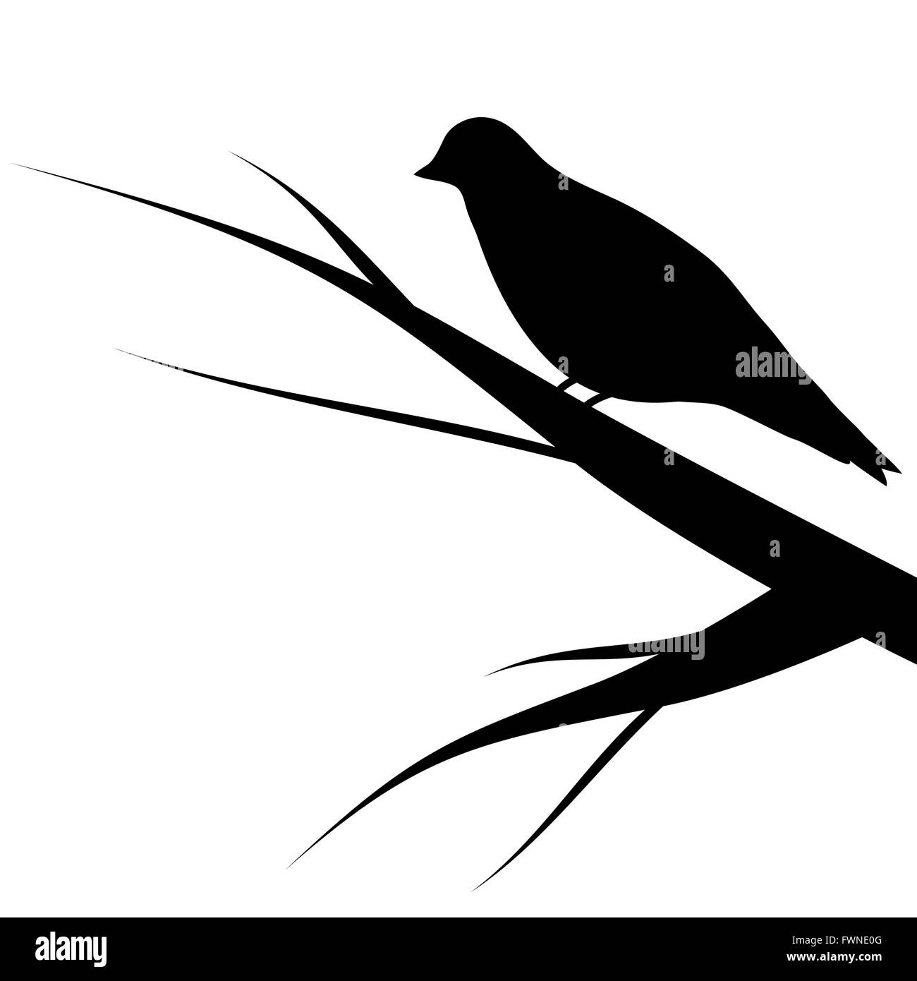 bird sitting on a tree Stock Vector Image & Art - Alamy