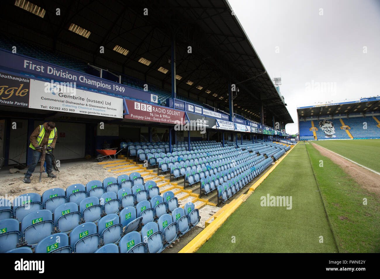 Portsmouth Football Club, Fratton Park football stadium, Portsmouth ...