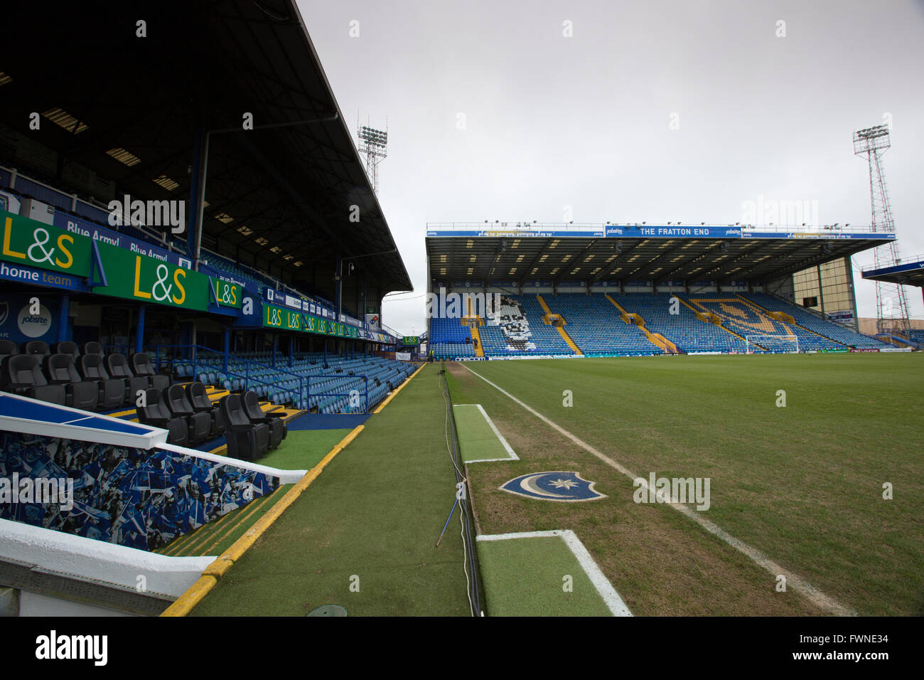 Portsmouth Football Club, Fratton Park football stadium, Portsmouth ...