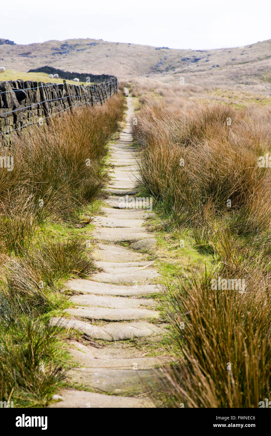 The Calderdale way, above the Village of Lumbutts, Todmorden ...