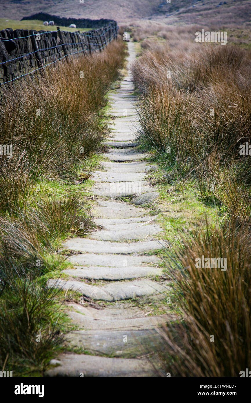 The Calderdale way, above the Village of Lumbutts, Todmorden ...
