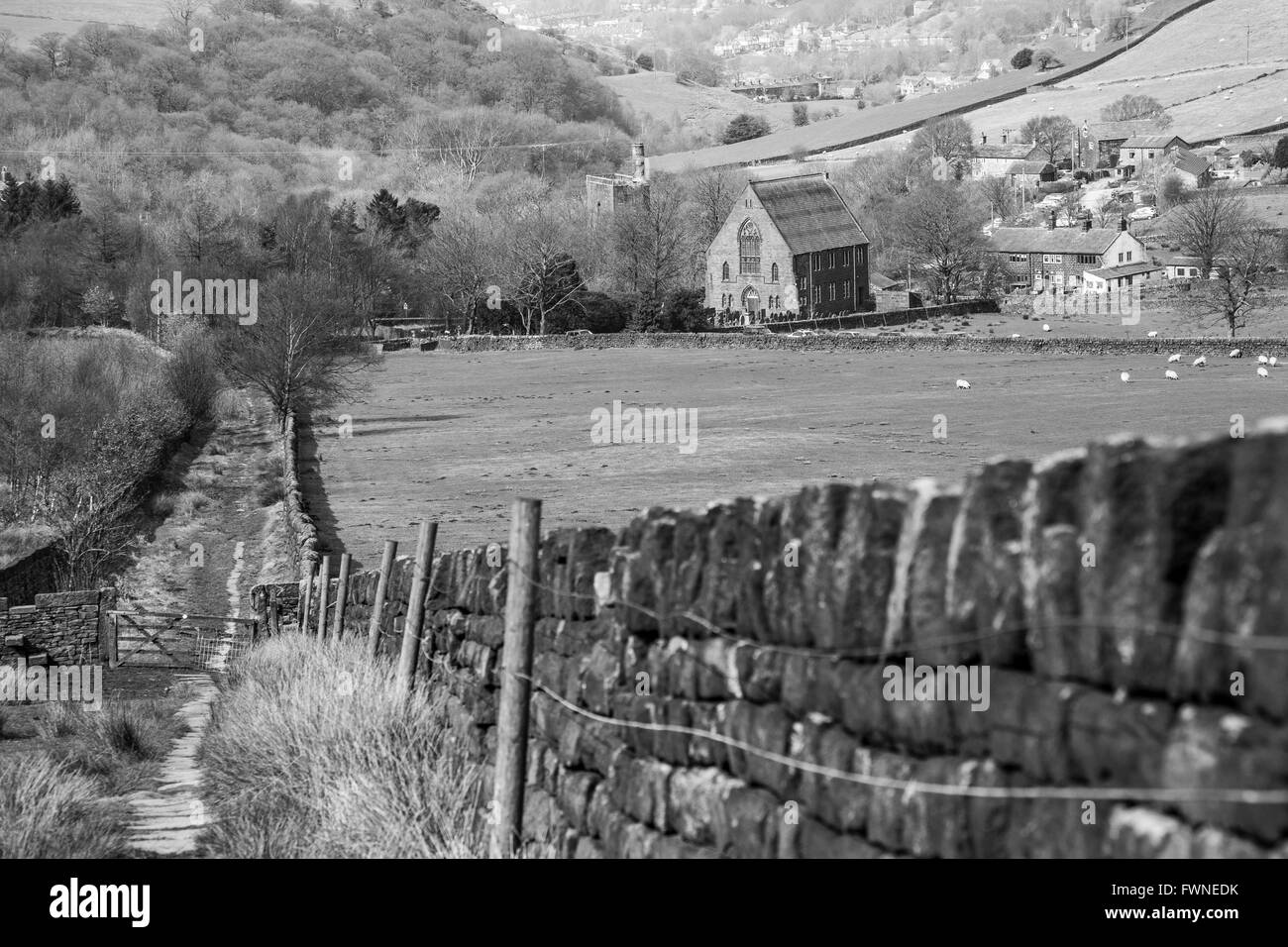 The Calderdale way, above the Village of Lumbutts, Todmorden ...