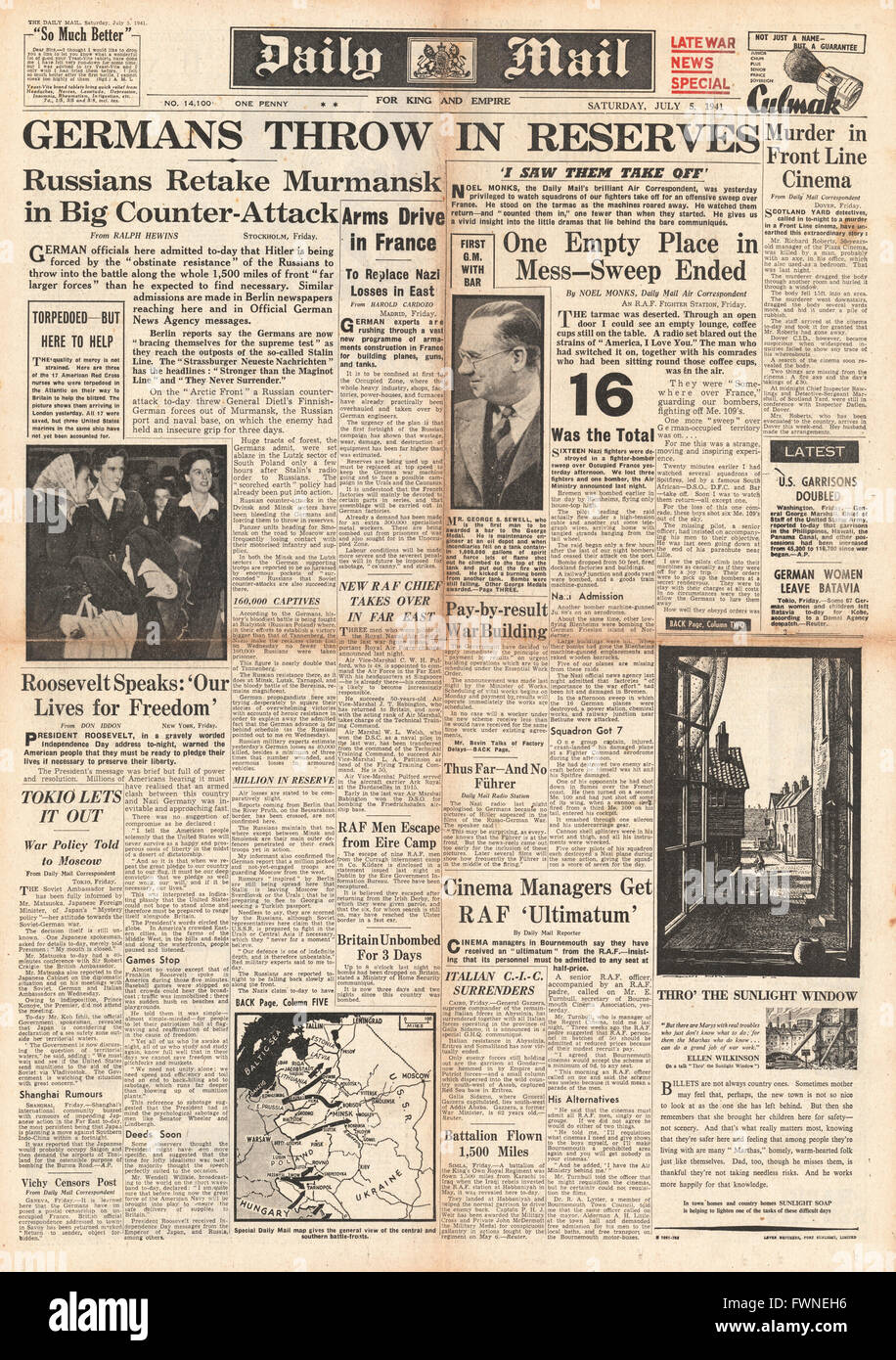 Daily mail newspaper 1941 hi-res stock photography and images - Alamy