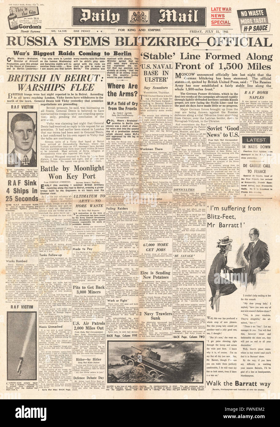 Daily mail newspaper 1941 hi-res stock photography and images - Alamy