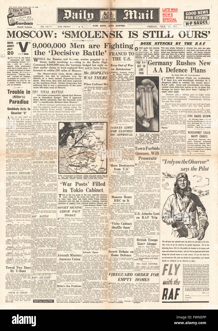 Daily mail newspaper 1941 hi-res stock photography and images - Alamy