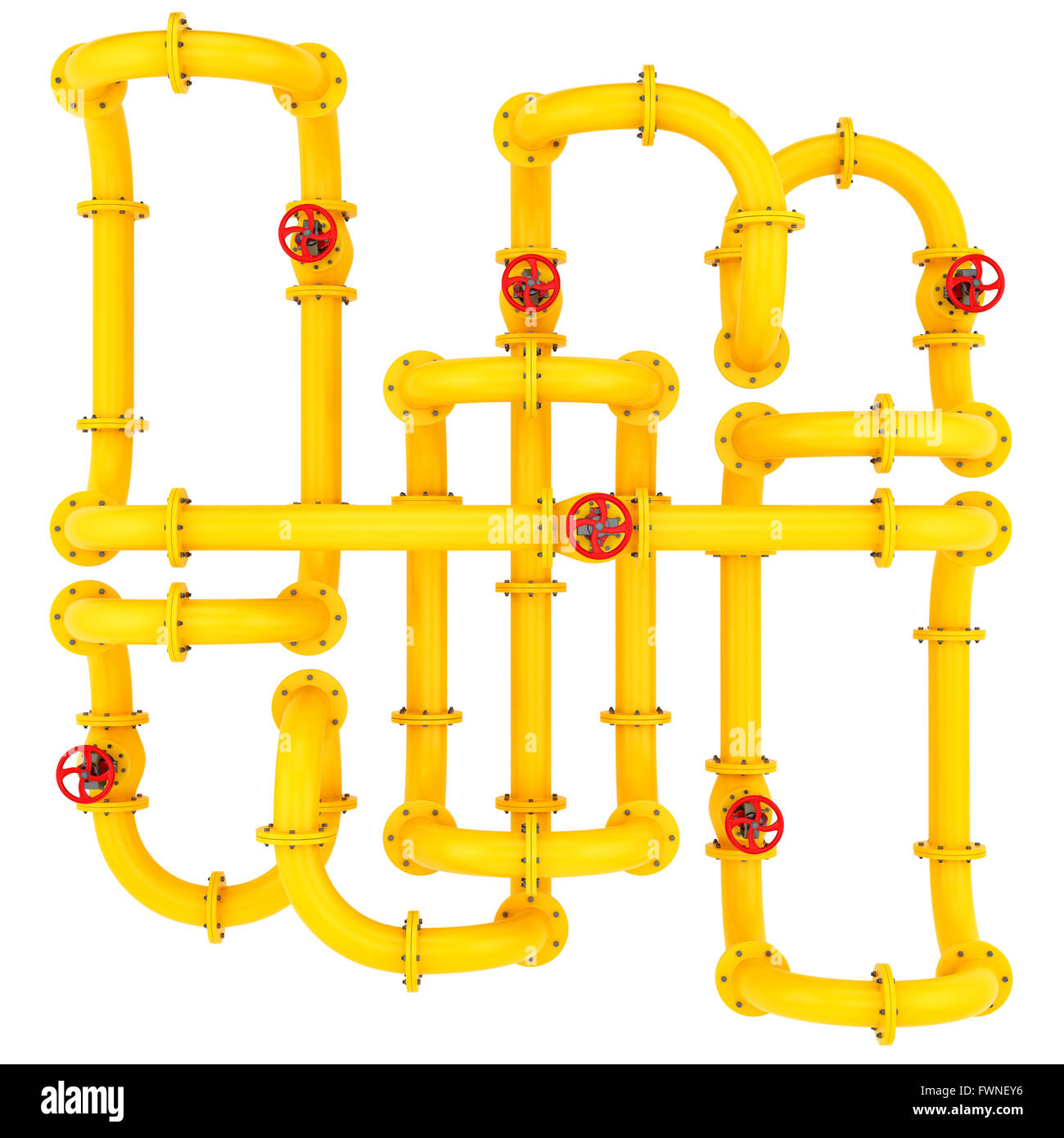 Yellow pipes Cut Out Stock Images & Pictures - Alamy