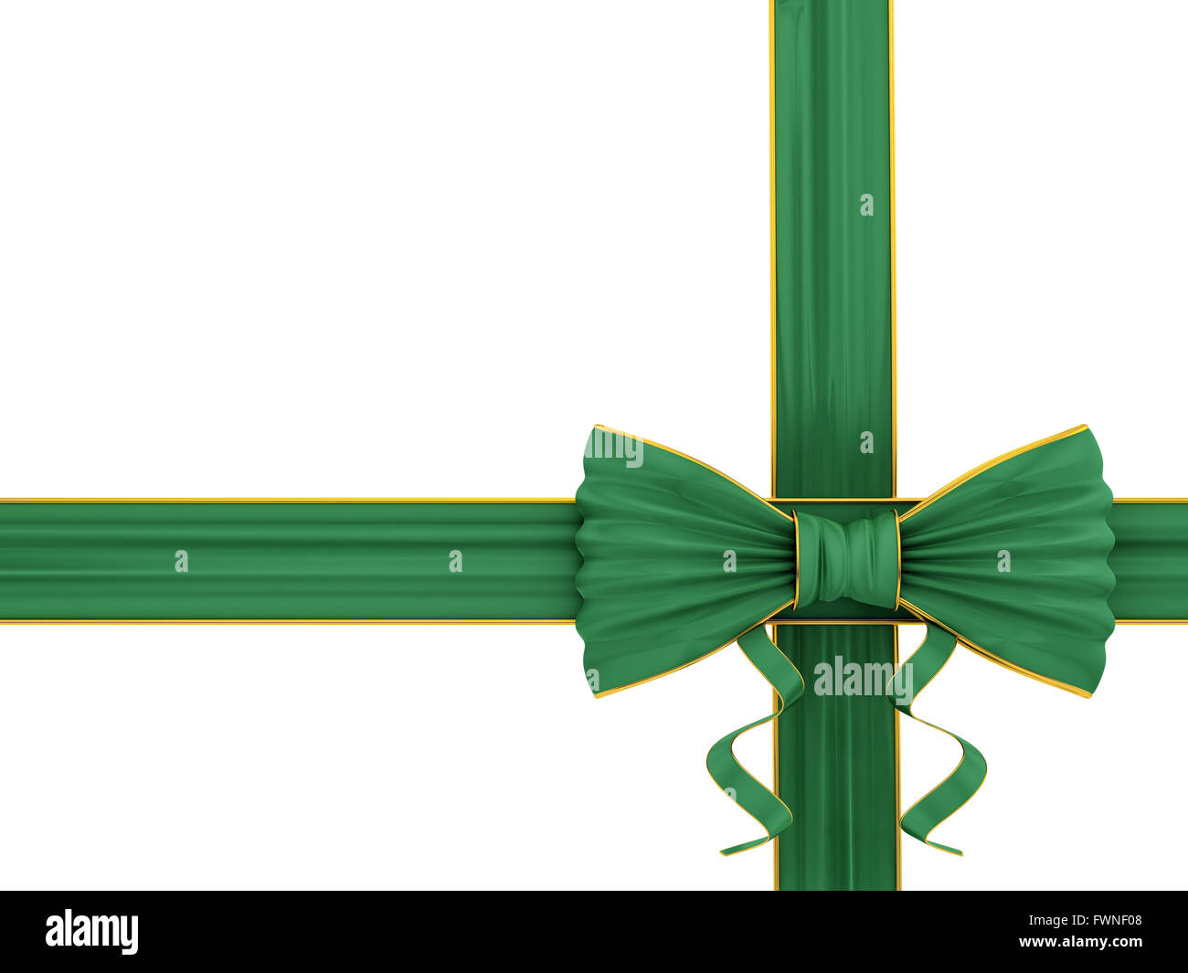 render of shiny green silk ribbon, isolated on white Stock Photo - Alamy