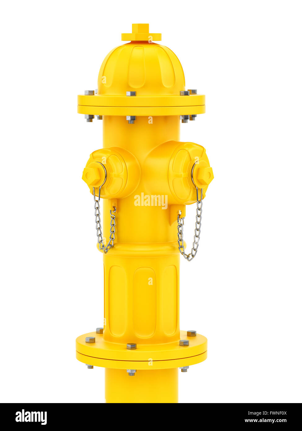 render of a yellow fire hydrant isolated on white Stock Photo - Alamy