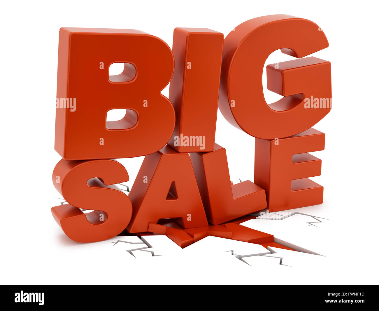 render of Big Sale crushing ground, isolated on white Stock Photo - Alamy