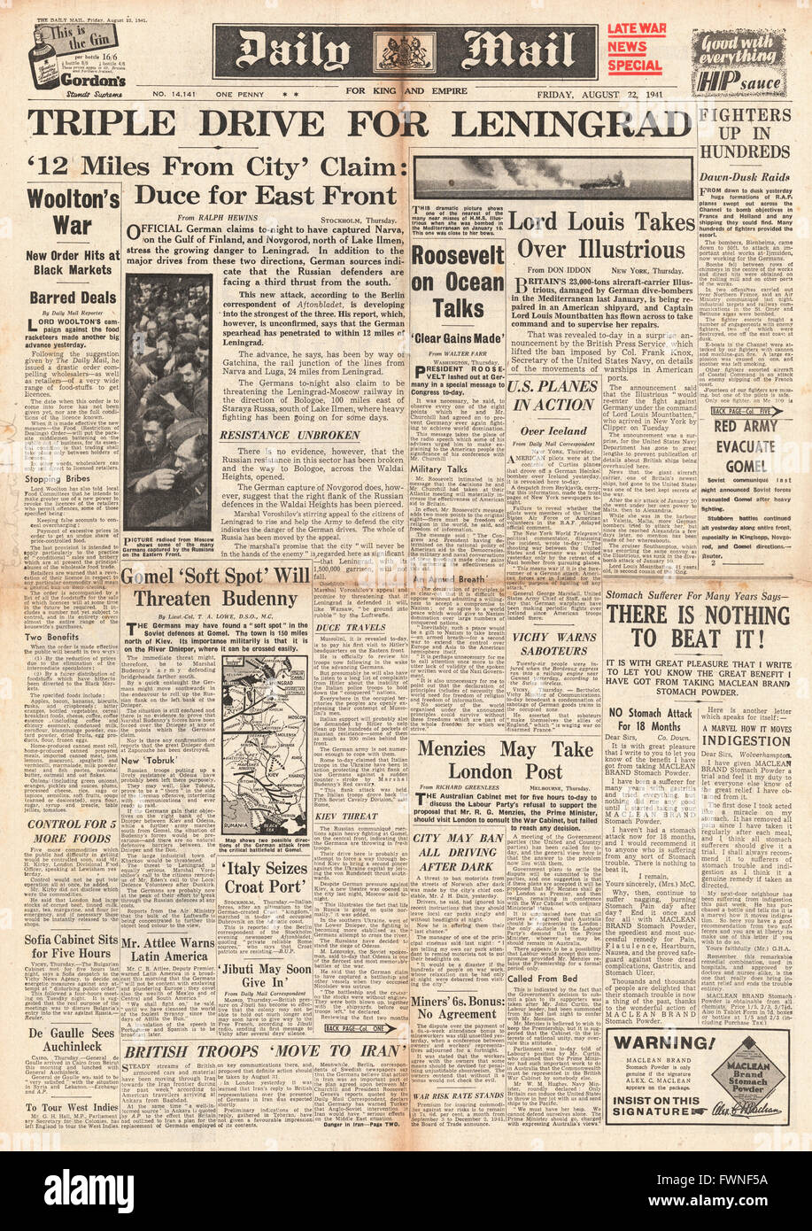 Daily mail newspaper 1941 hi-res stock photography and images - Alamy