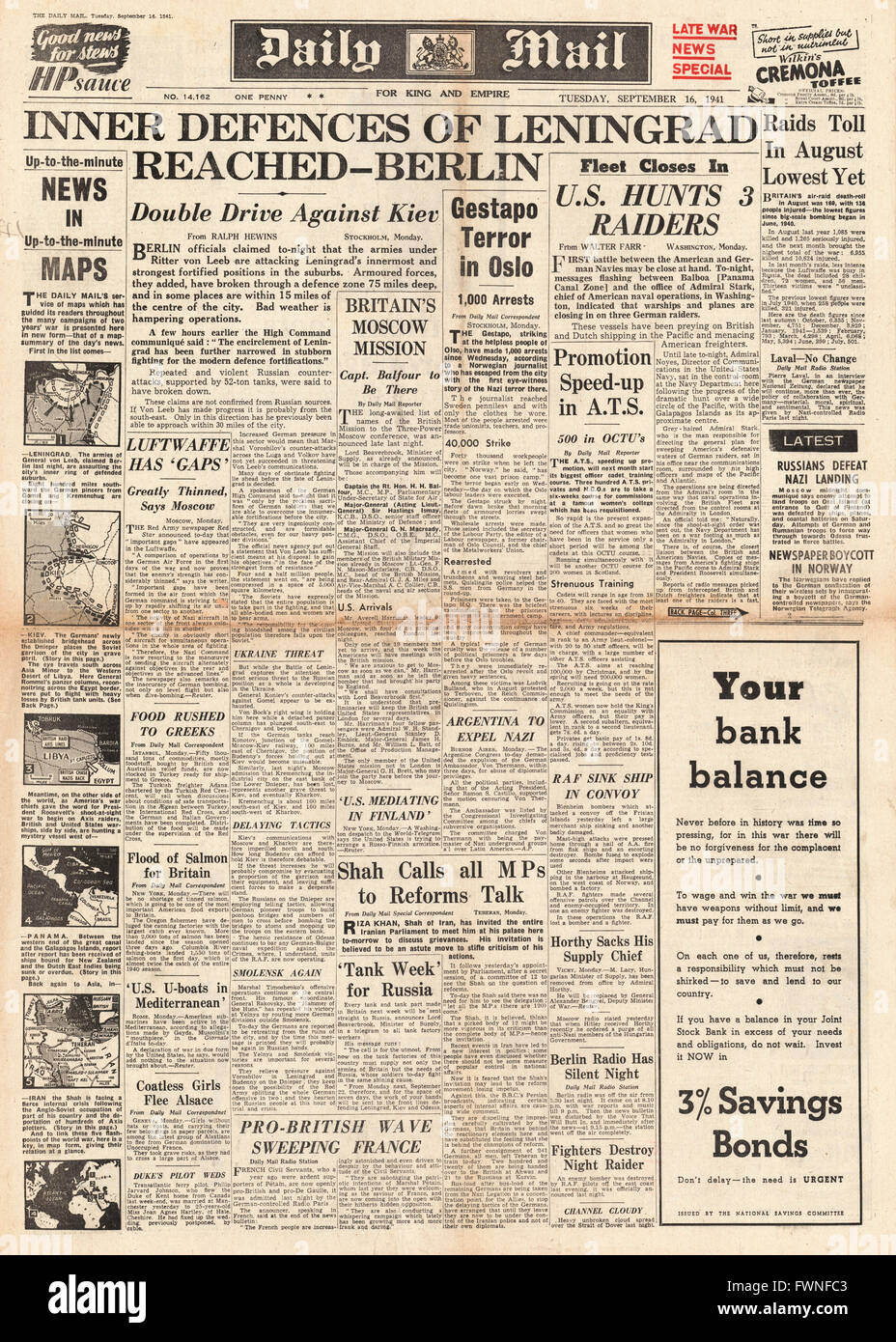 Daily mail newspaper 1941 hi-res stock photography and images - Alamy