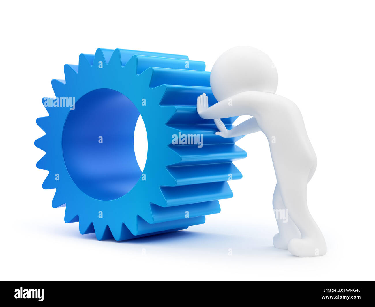 3d man pushing gear hi-res stock photography and images - Alamy