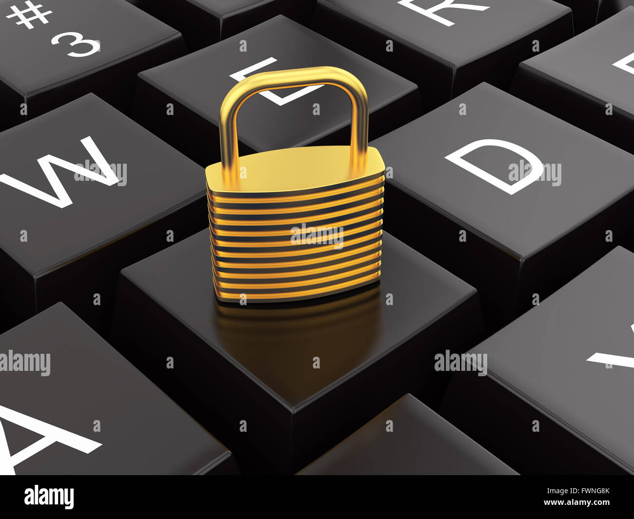 lock on a keyboard Stock Photo - Alamy