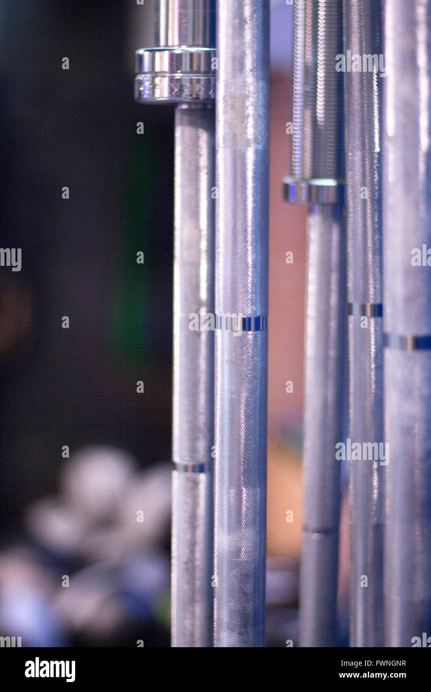 Olympic metal barbells in crossfit, bodybuilding and weight training ...