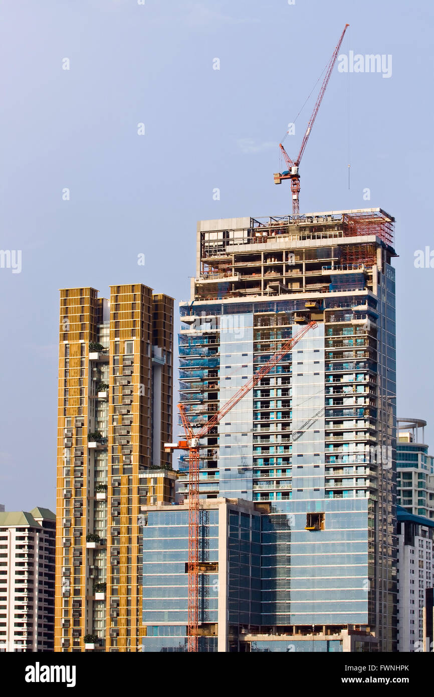 Skyscraper Under Construction in Bangkok Thailand Stock Photo - Alamy