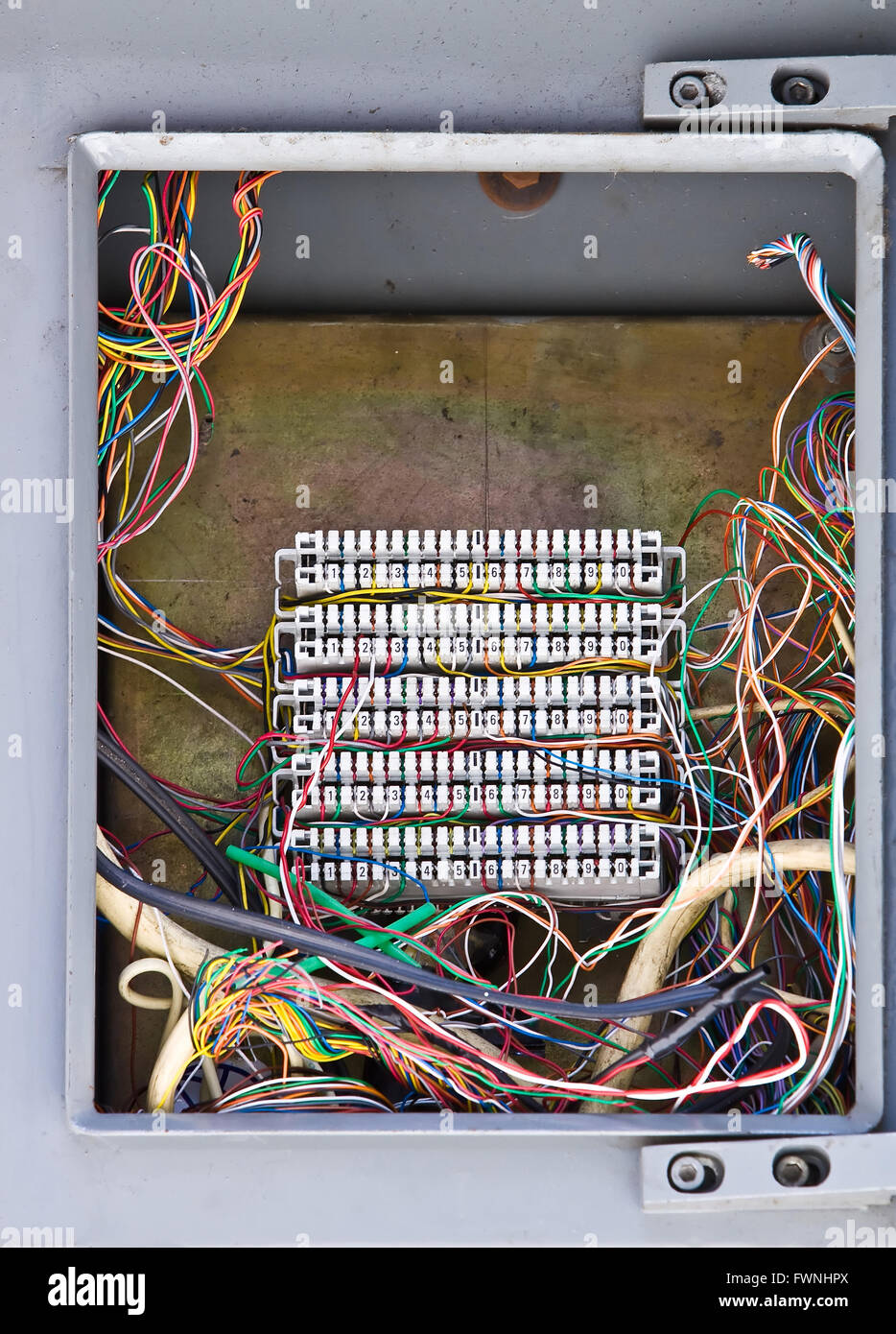 Mess of Telephone lines wires Stock Photo - Alamy