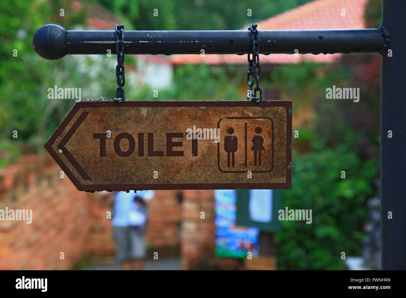 vintage plate of restroom sign Stock Photo - Alamy