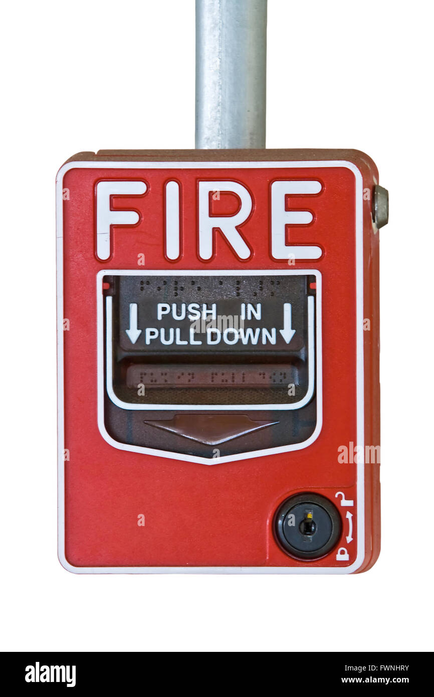 Fire alarm switcher front view Perspective Stock Photo - Alamy