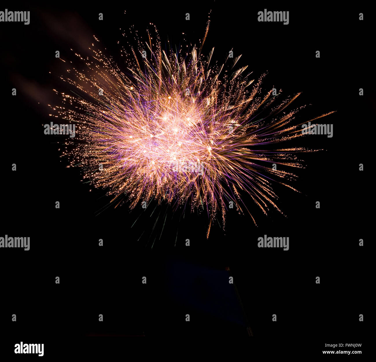 Multi-Color Fireworks on Dark Sky Stock Photo - Alamy