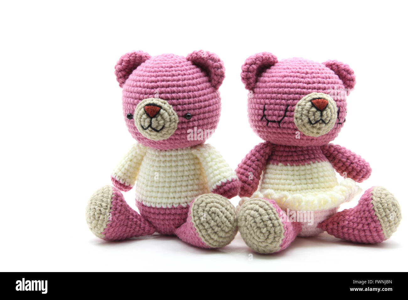 couples of bride and groom bears getting married isolated on white ...