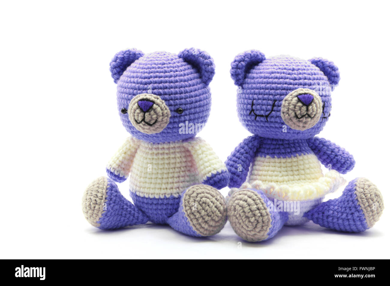 couples of bride and groom bears getting married isolated on white ...