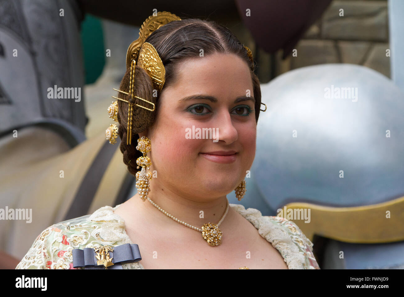 Woman wearing traditional costume from Valencia Spain Stock Photo - Alamy