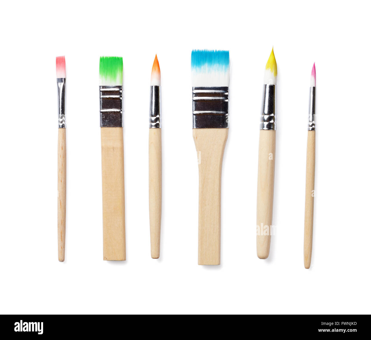 Colorful paint brushes. Isolated on white background Stock Photo - Alamy