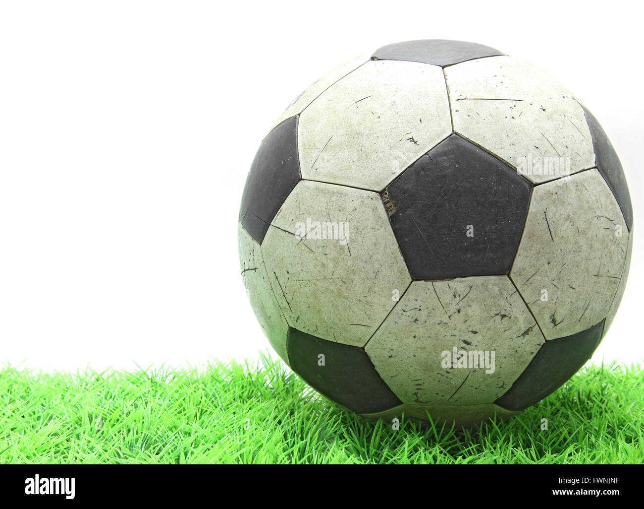 Football round worn ball hi-res stock photography and images - Alamy