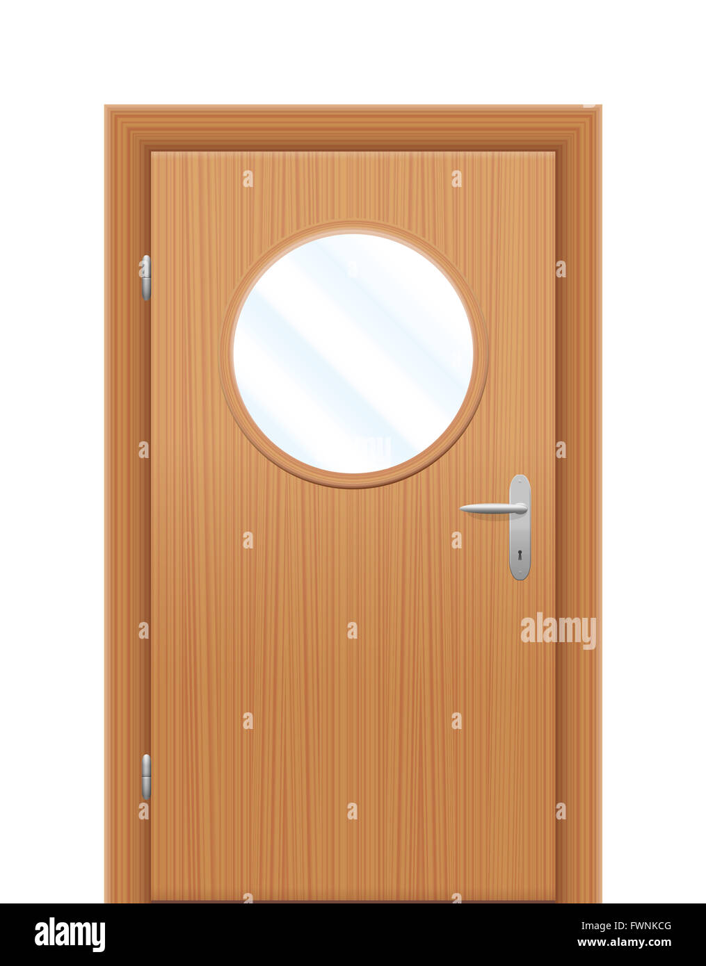 Door with circular viewing window. lllustration over white background ...