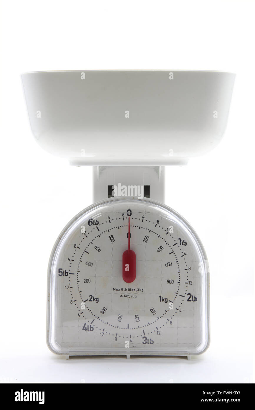 isolated white kitchen empty food scale utensil on a white background ...