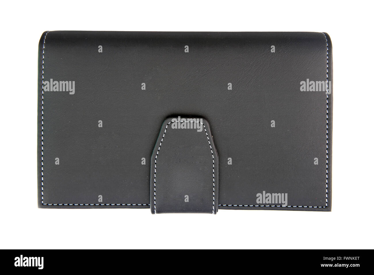 isolated of black fake leather holder notebook Stock Photo - Alamy