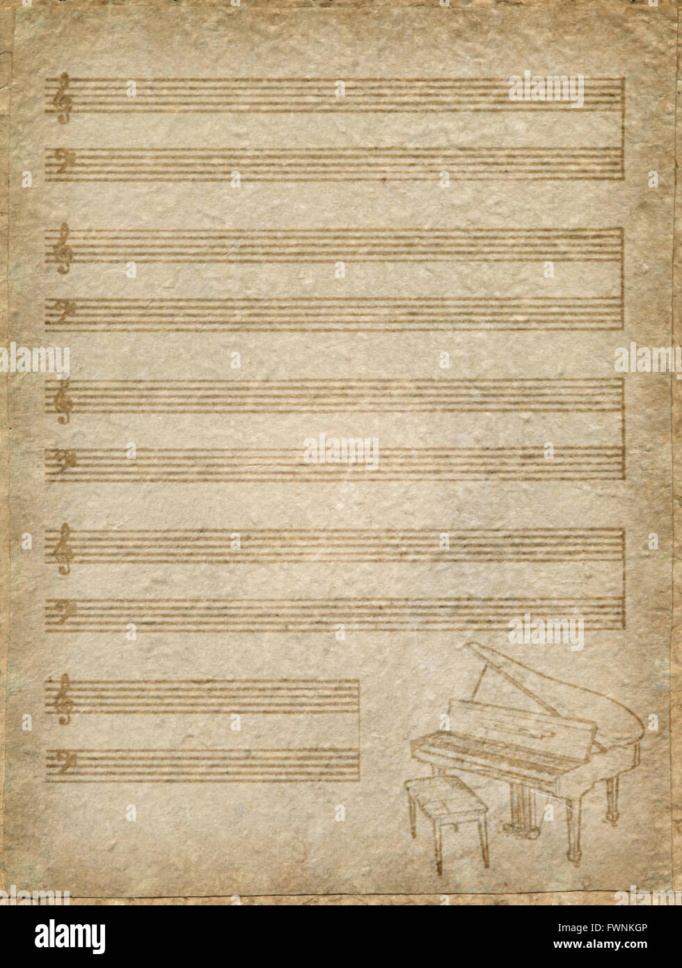 vintage music Paper with grand piano Stock Photo - Alamy