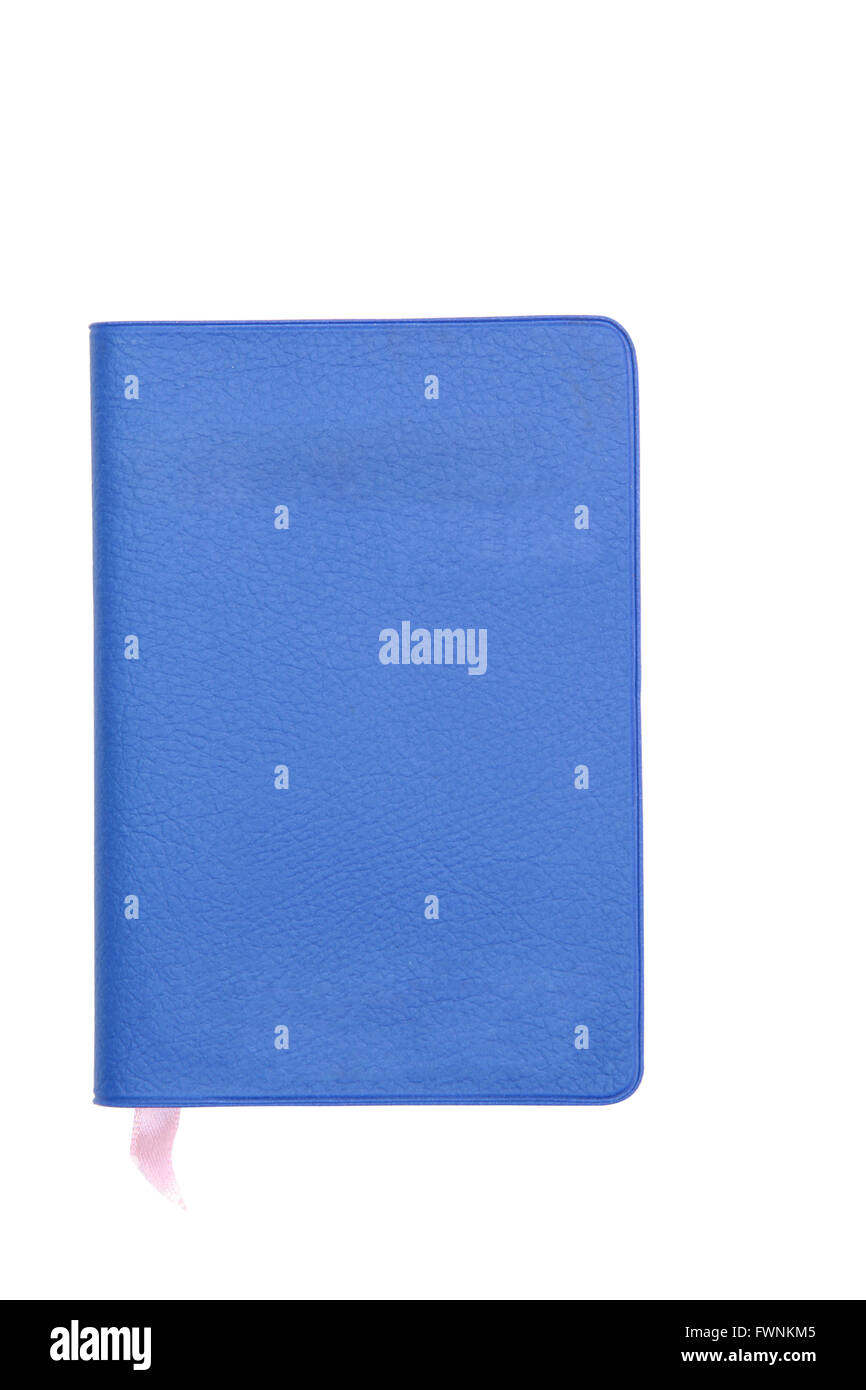 blue fake leather book isolated on white Stock Photo - Alamy