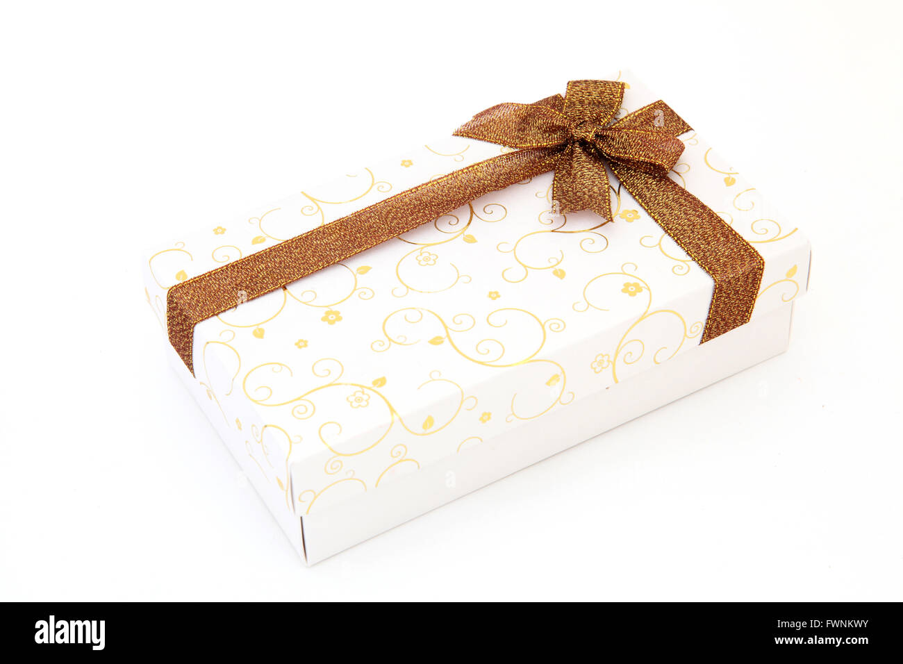 perspective of isolated white holiday gift box Stock Photo - Alamy