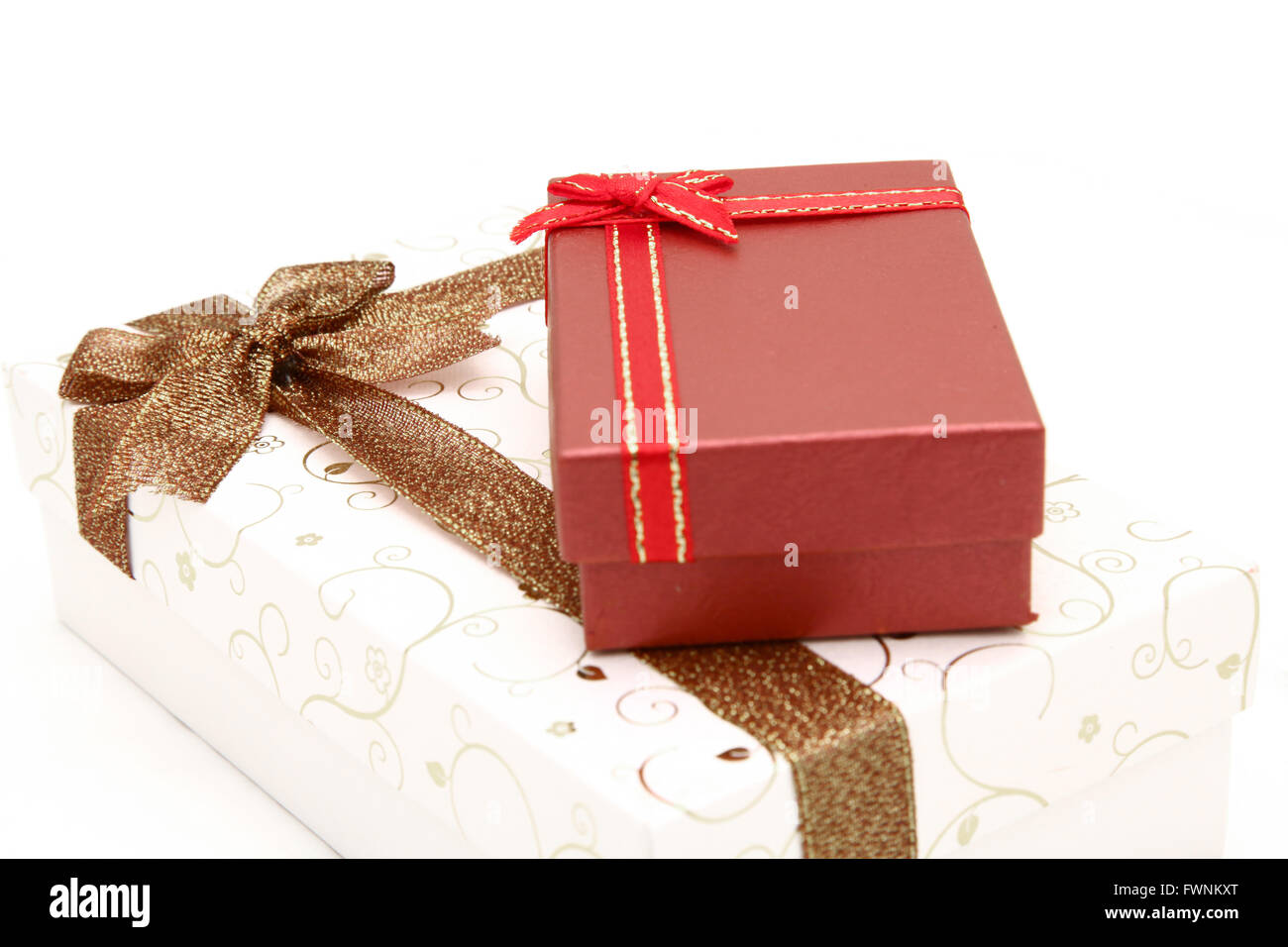 perspective of gift boxes for seasonal greeting Stock Photo - Alamy