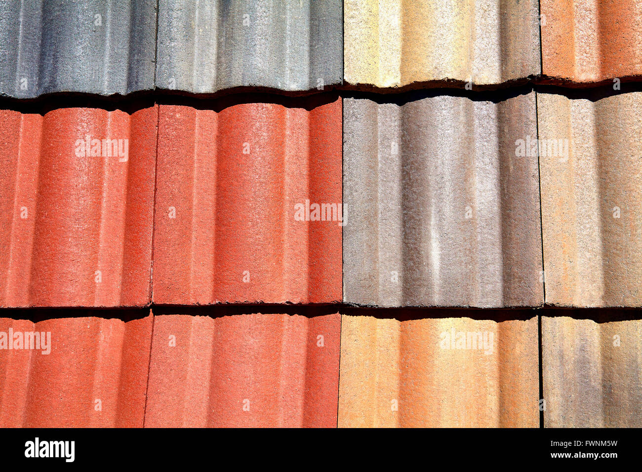 concrete roofing tiles in sample colors and patterns, tile, home ...